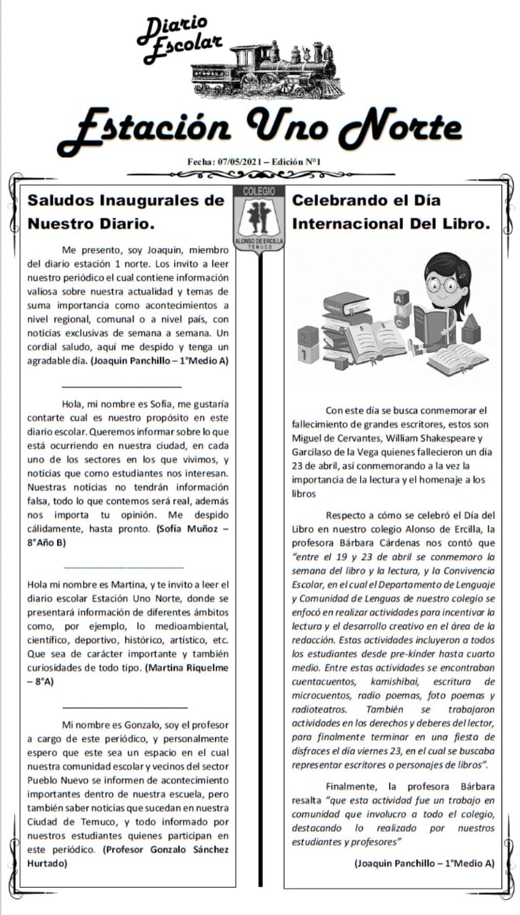 Periódico Estudiantil - Colegio Alonso de Ercilla