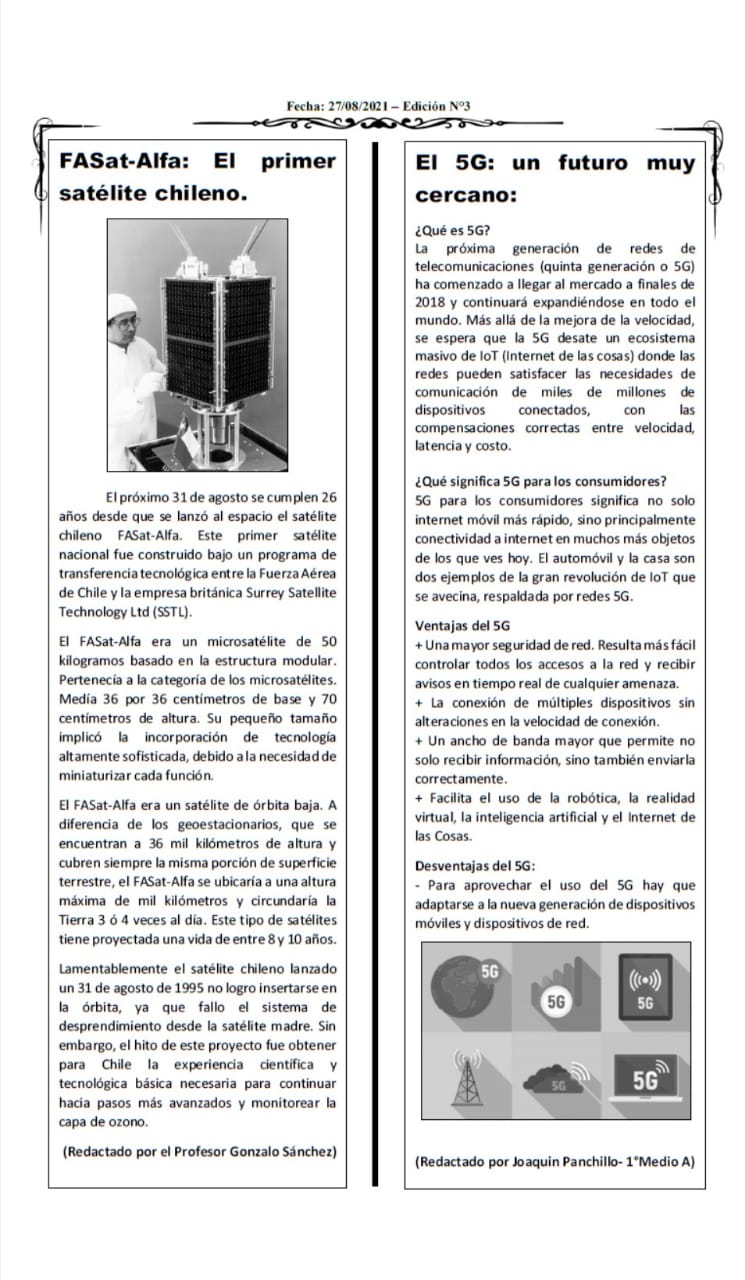 Periódico Estudiantil - Colegio Alonso de Ercilla