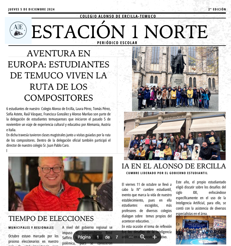Periódico Estudiantil 2024 - Colegio Alonso de Ercilla